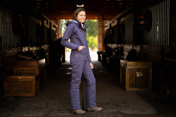 Hooded Winter Insulated Jumpsuit - Blue Nights | Equestrian Clothing ...